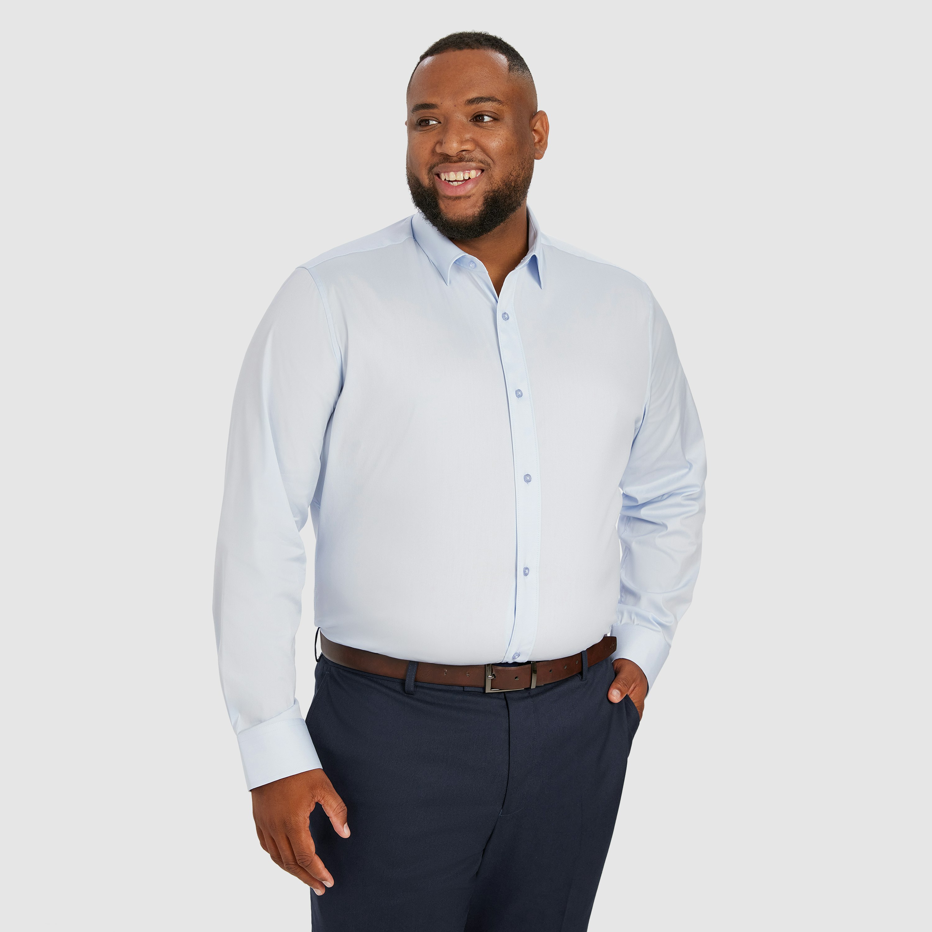 Light Blue Cyrus Stretch Dress Shirt | AXL+CO by Connor