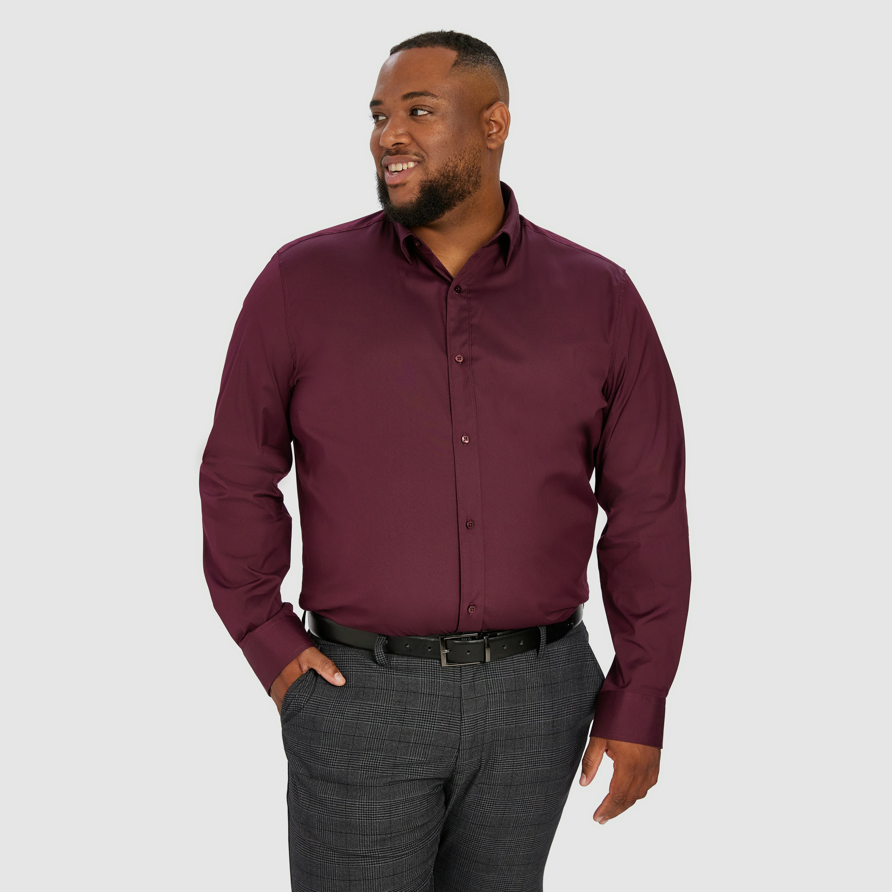 Wine Cyrus Stretch Dress Shirt | AXL+CO by Connor