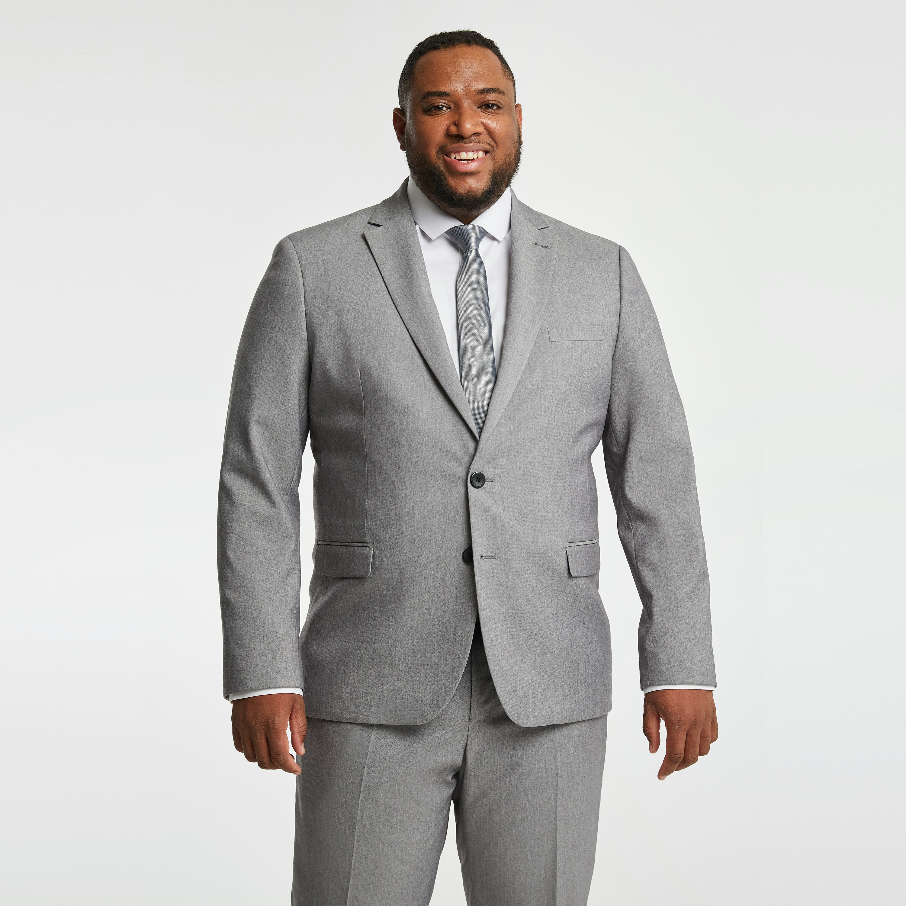 Light Grey Diamond Stretch Suit Jacket | AXL+CO by Connor