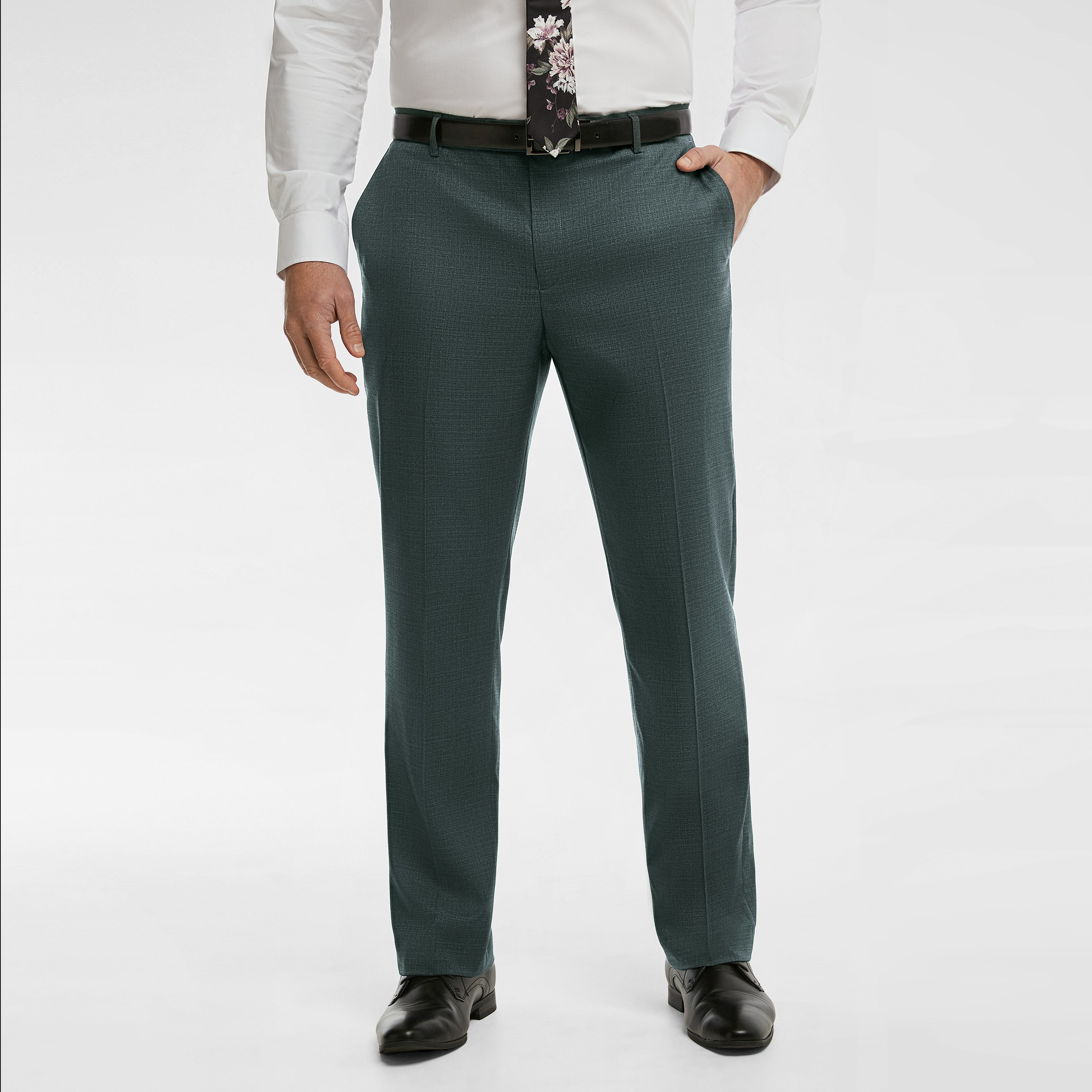 Petrol Formosa Textured Dress Pants | AXL+CO by Connor