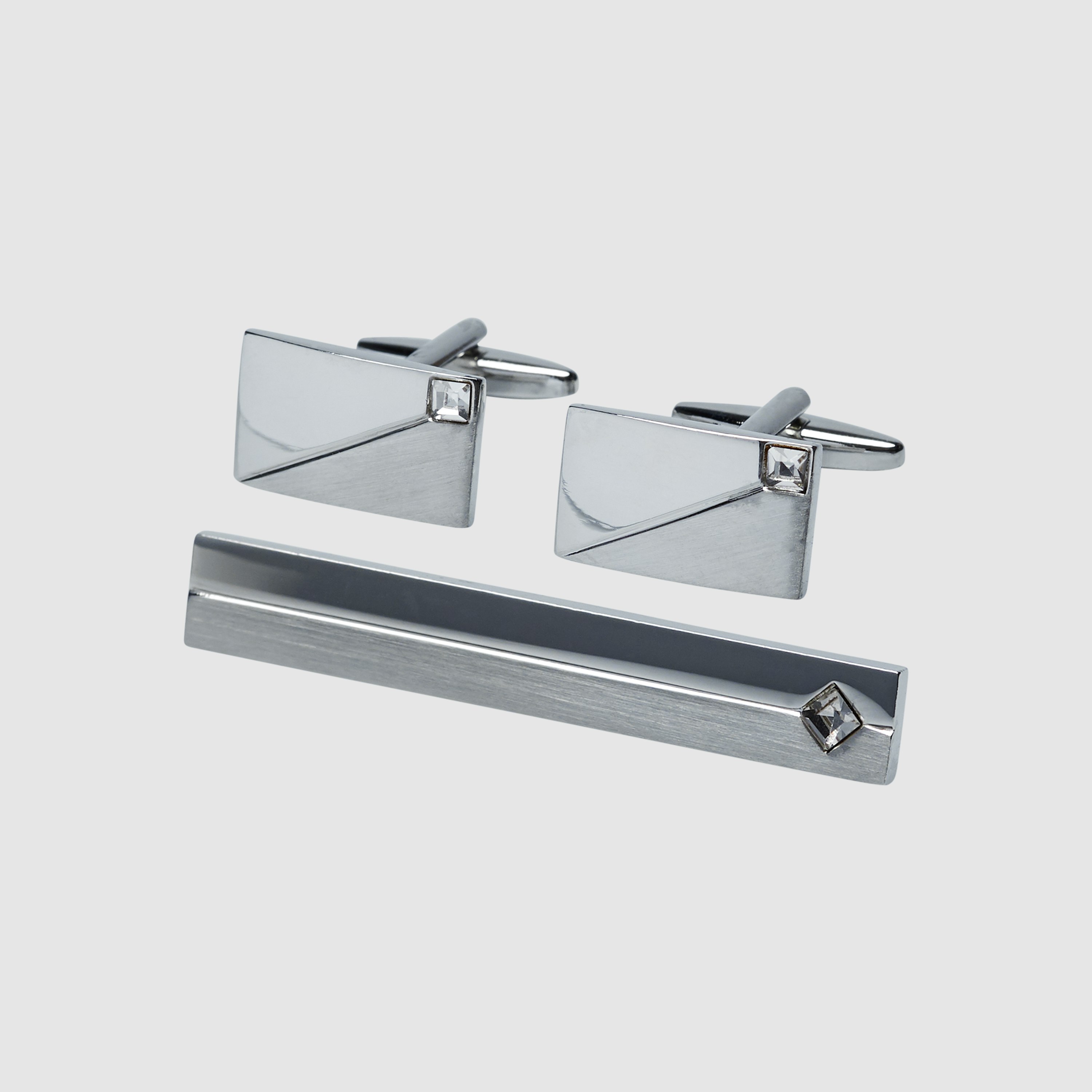 Silver Classic Cuff & Tie Pin Set | AXL+CO by Connor