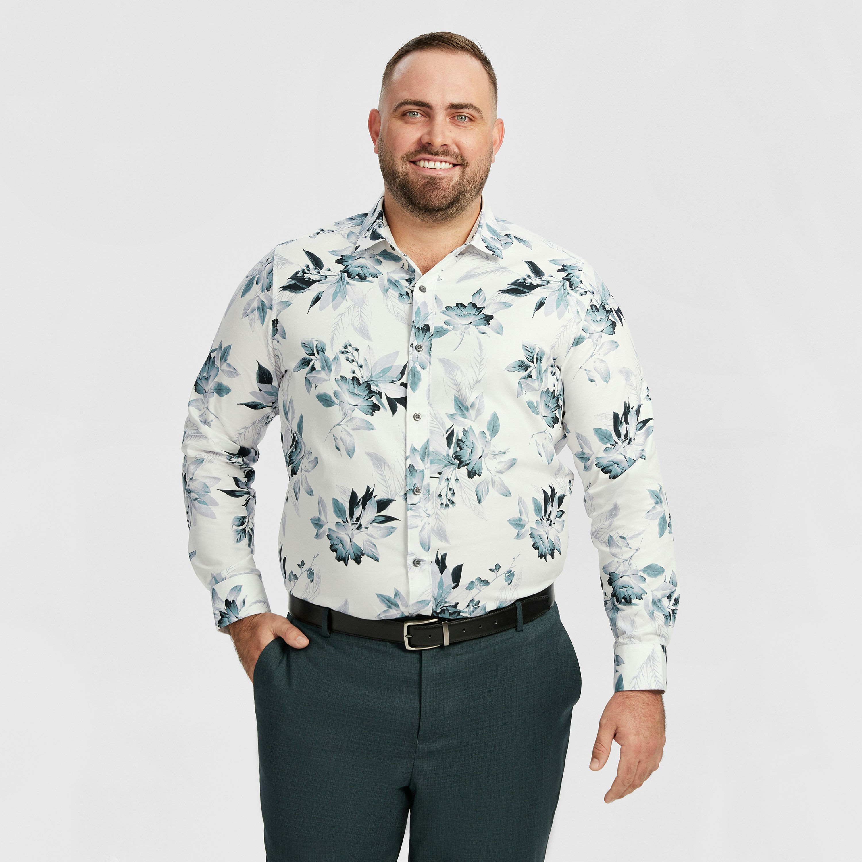 White Scott Floral Classic Shirt | AXL+CO by Connor