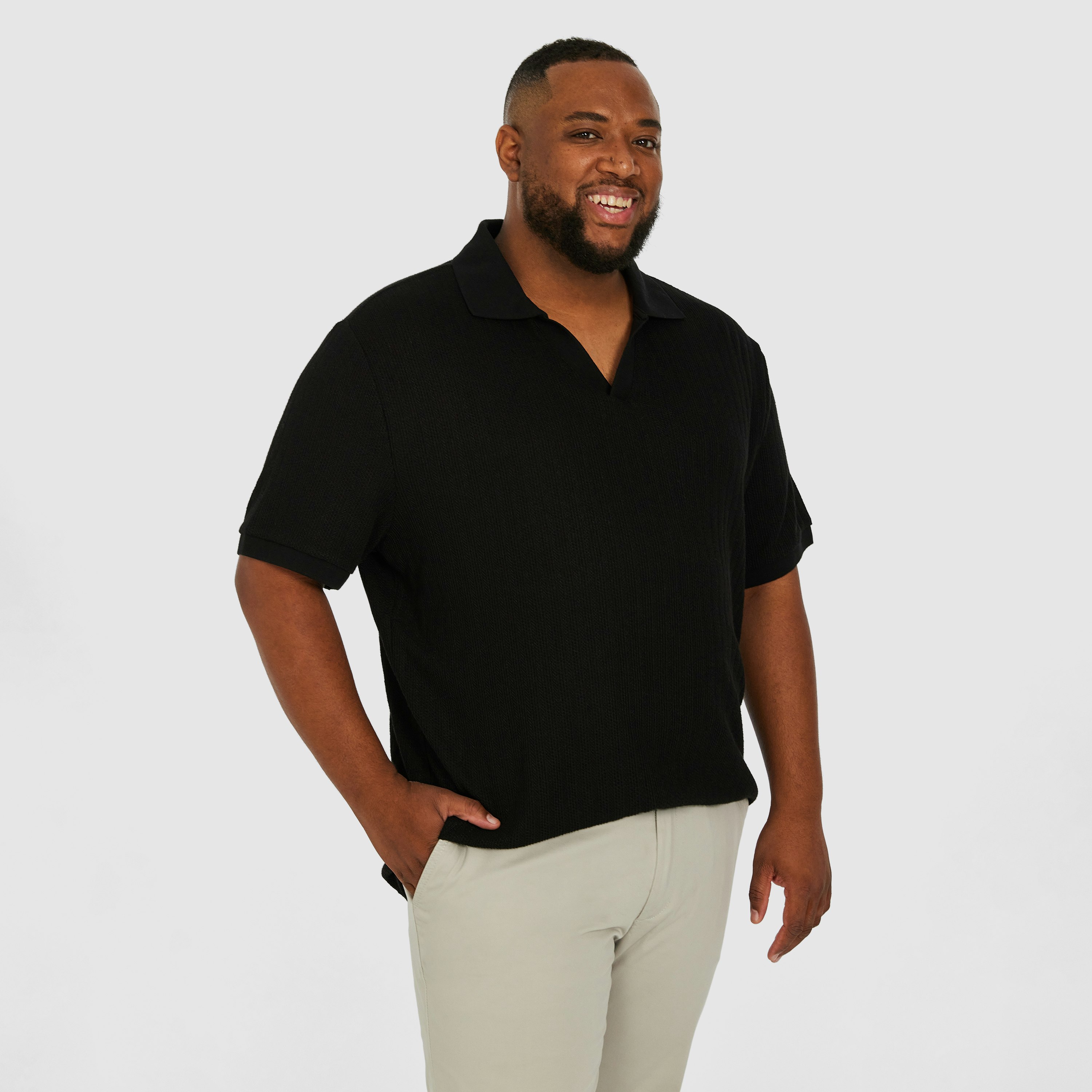Black Finley Smart Polo | AXL+CO by Connor