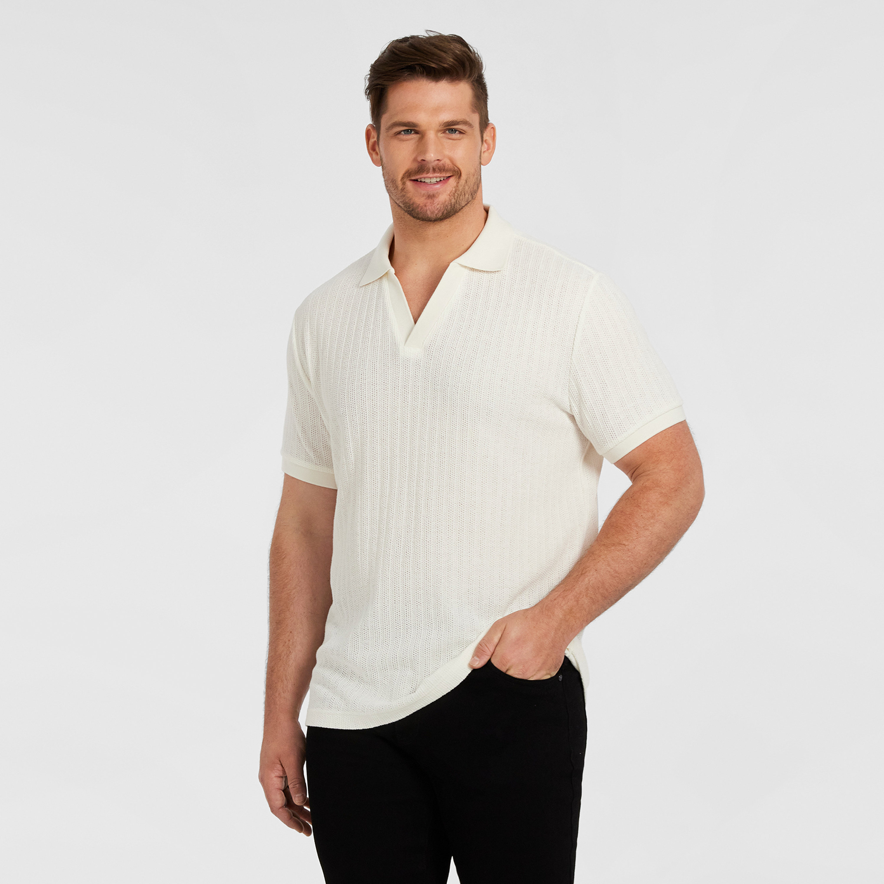 Black Finley Smart Polo | AXL+CO by Connor
